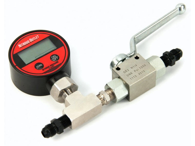 NItrous Outlet Digital Inline Nitrous Pressure Gauge & Shutoff Valve 0 ...